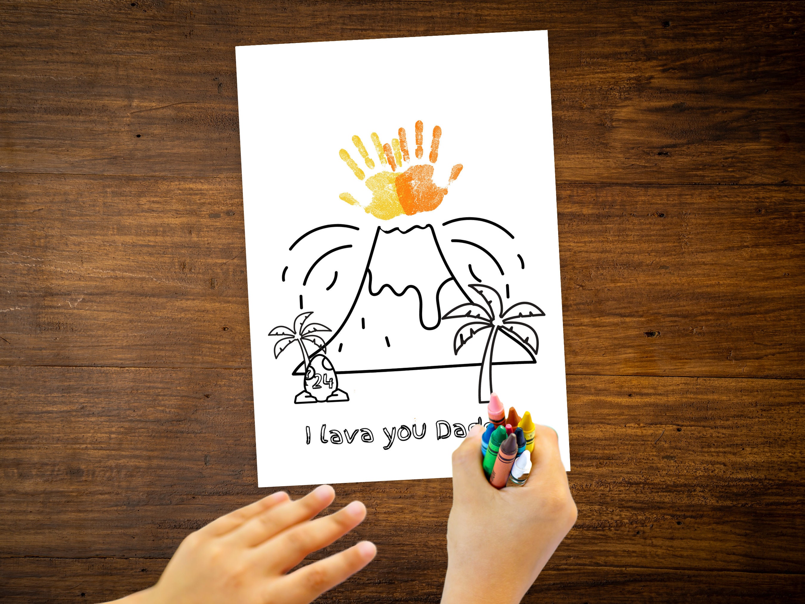 Fathers Day Handprint Craft | Preschool Volcano Art | Grandparents Day ...