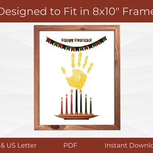 Kwanzaa Handprint Art for Preschoolers | Kinara Craft and Coloring Page ...