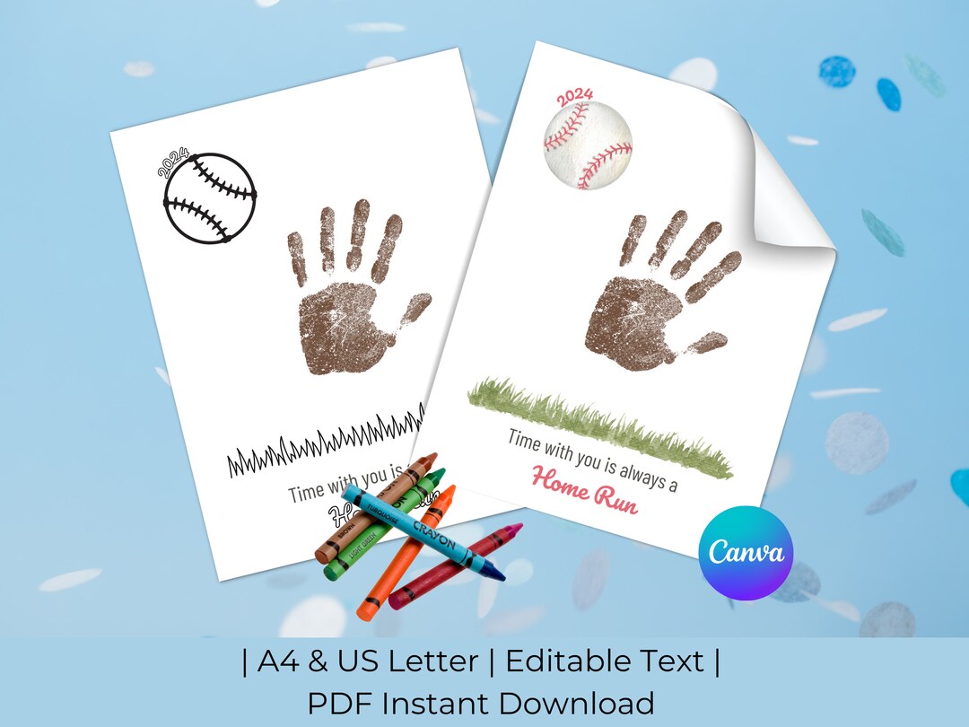 Father's Day Handprint Craft From Kids | Baseball Gift for Dad | Home ...