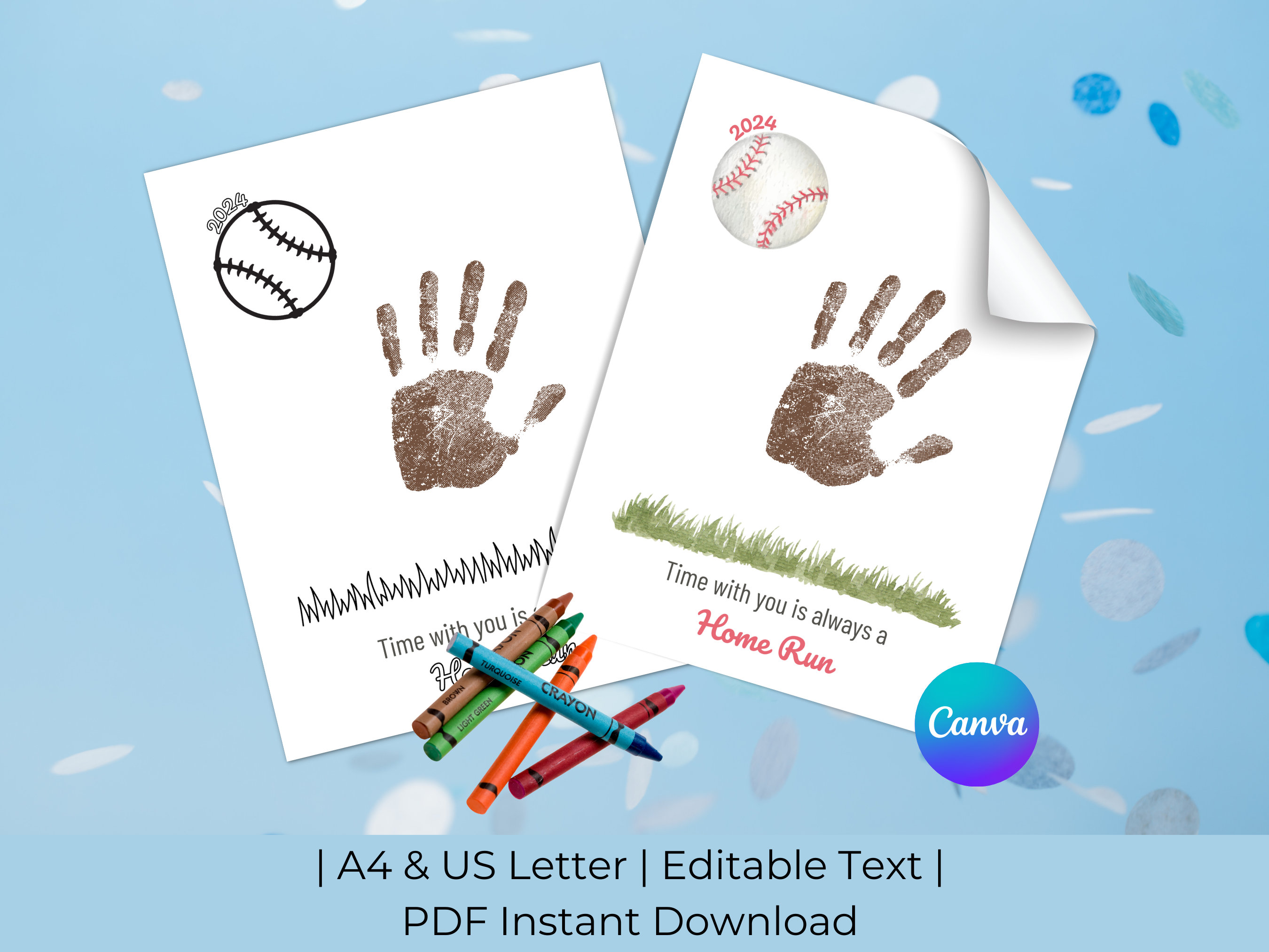Father's Day Handprint Craft From Kids | Baseball Gift for Dad | Home ...