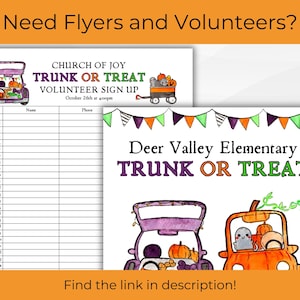 Trunk or Treat Car Registration Form for Fall Festival | Volunteer Sign ...