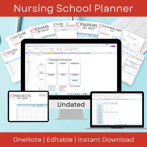 Onenote Template for School - Etsy