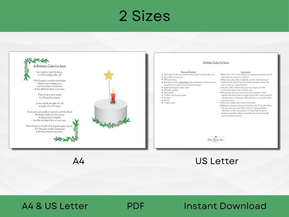 Christian Advent Activity for Kids | Christmas Birthday Cake for Jesus ...
