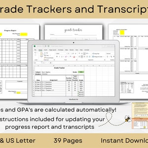 Editable Homeschool Planner Bundle W/ Gradebook and Transcript ...