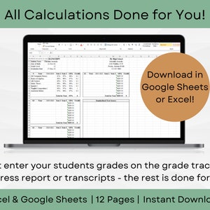 Homeschool Gradebook, Progress Reports and Transcript Template Bundle ...