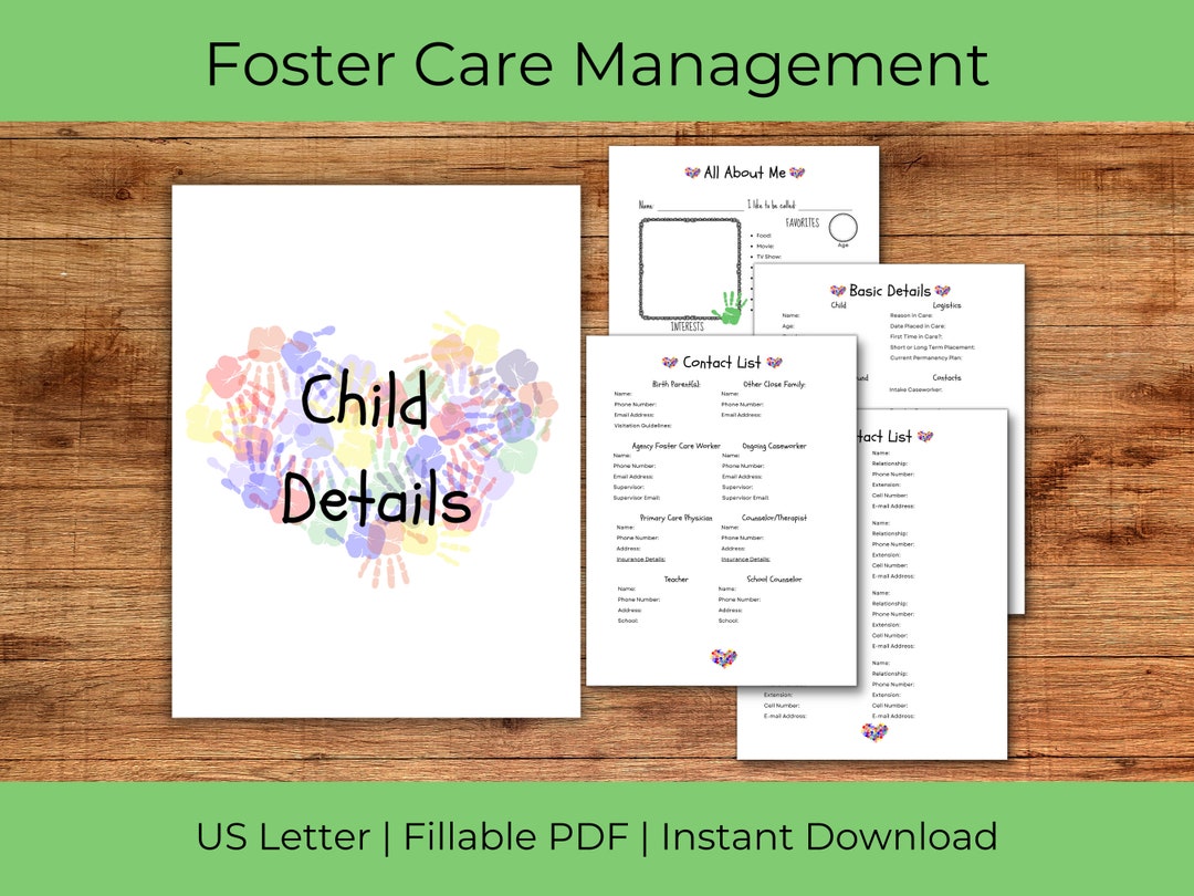 Editable Foster Care Management Child Details Bundle | Pre-intake Form ...