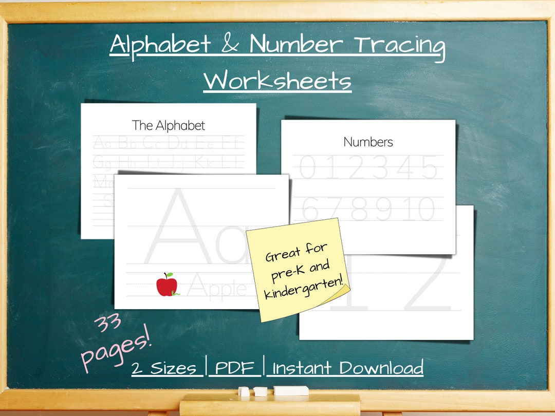 Alphabet Tracing and Number Tracing Worksheets | Learn Letters, Words ...