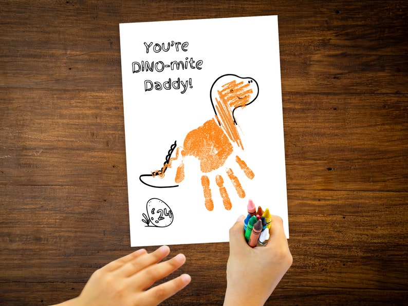 Father's Day Handprint Craft From Kids Dinosaur Handprint Craft You're ...