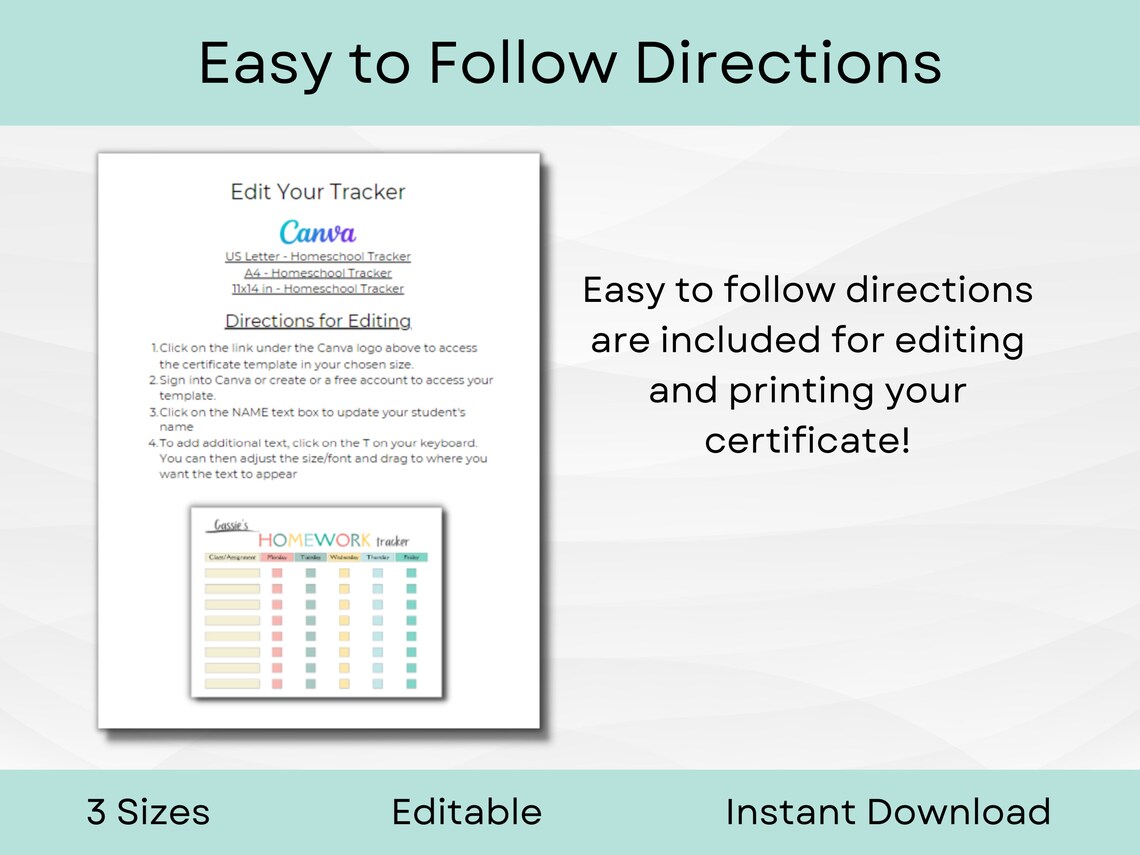 EDITABLE Homework Tracker for Kids | Kids Daily Checklist | Printable ...