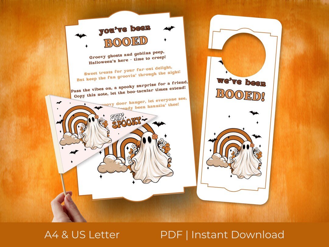 Printable "you've Been Booed" Poem With Door Hanger and Retro "stay ...
