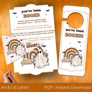 Printable "you've Been Booed" Poem With Door Hanger and Retro "stay ...