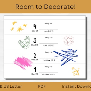 Printable Christmas Countdown Advent Craft for Kids | Christian Advent ...
