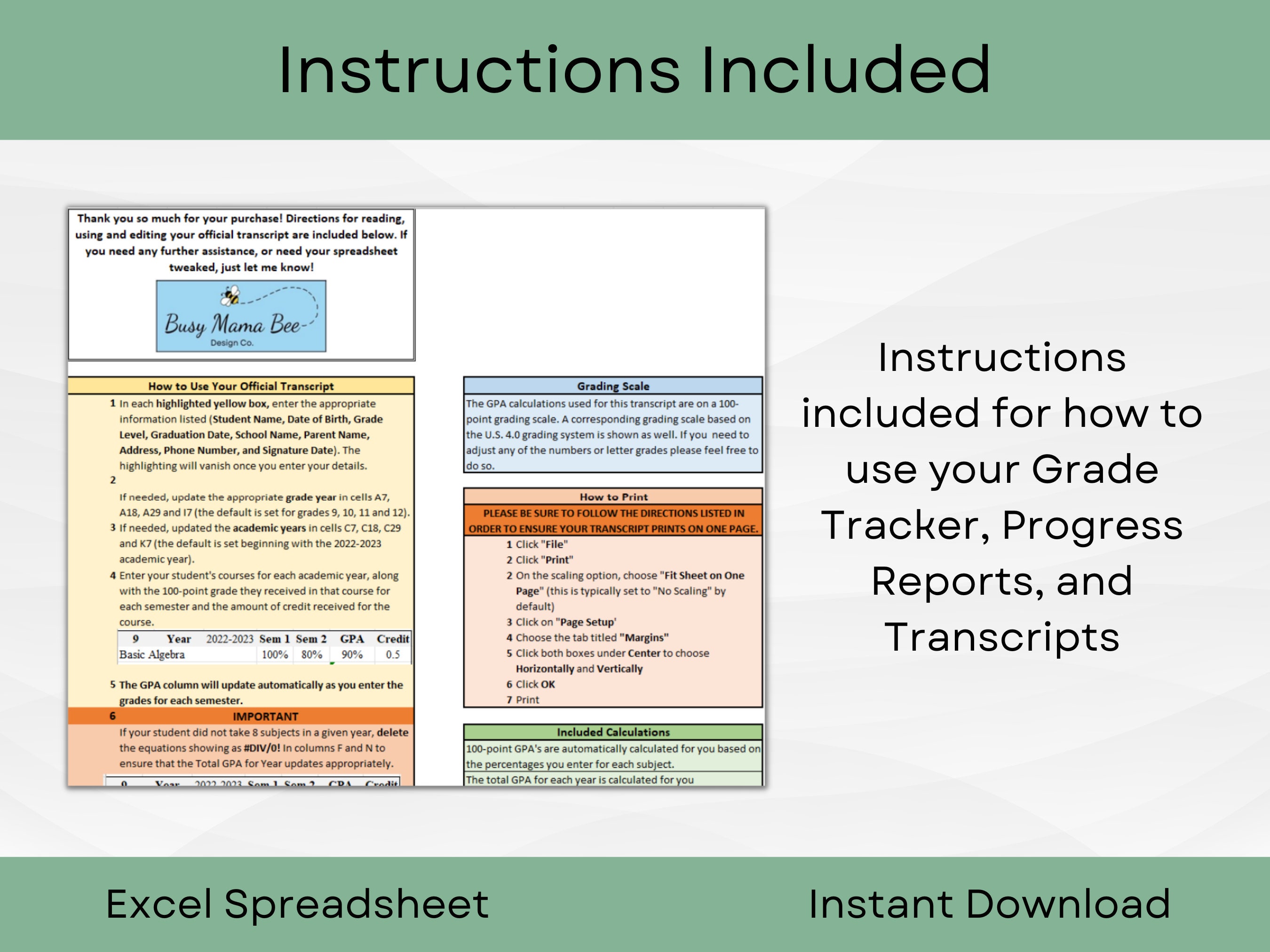 Homeschool Grade Tracker Spreadsheet | Assignment Tracker for Home ...