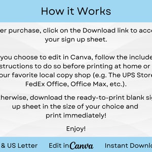 EDITABLE Sign up Sheet for Events, Volunteers | Sign in Sheet | Include ...