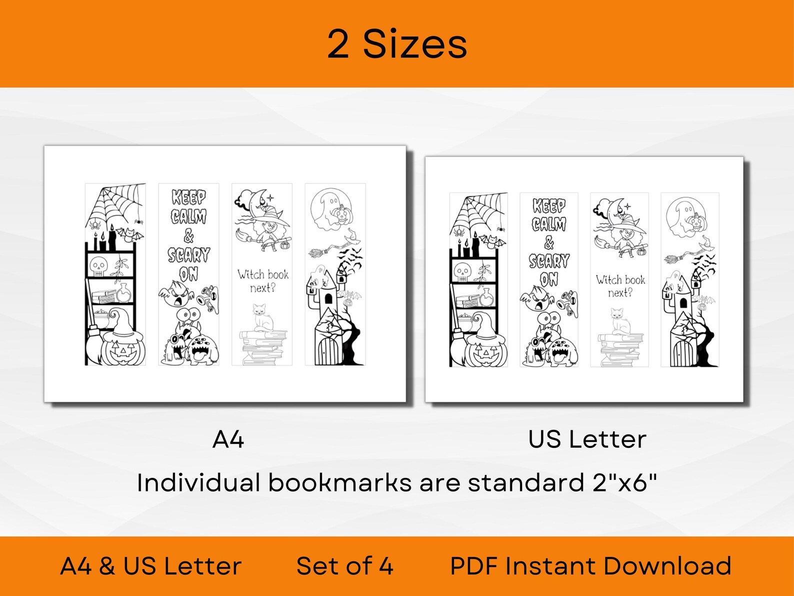 Printable Halloween Bookmark Template | Spooky Bookmark Halloween ...