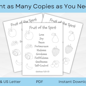 Fruit of the Spirit Coloring Page | Bible Activity Sheet Fun for Little ...