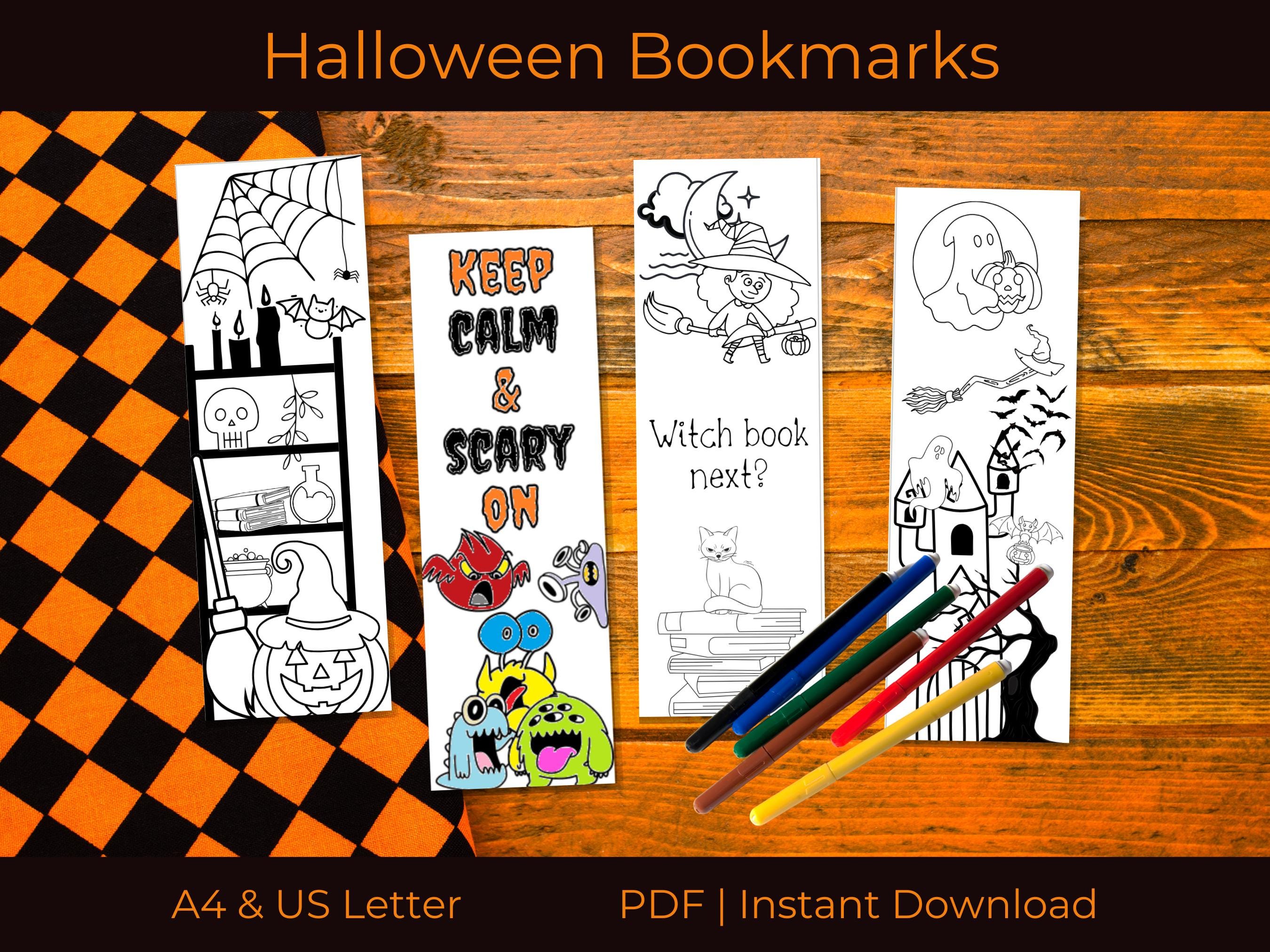 Printable Halloween Bookmark Template | Spooky Bookmark Halloween ...