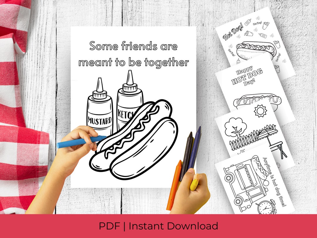 Fourth of July Hot Dog Coloring Printables Fun for Little Ones US ...