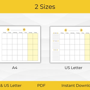 Undated Monthly Calendar Template With Sunflower Theme | Busy Mom ...