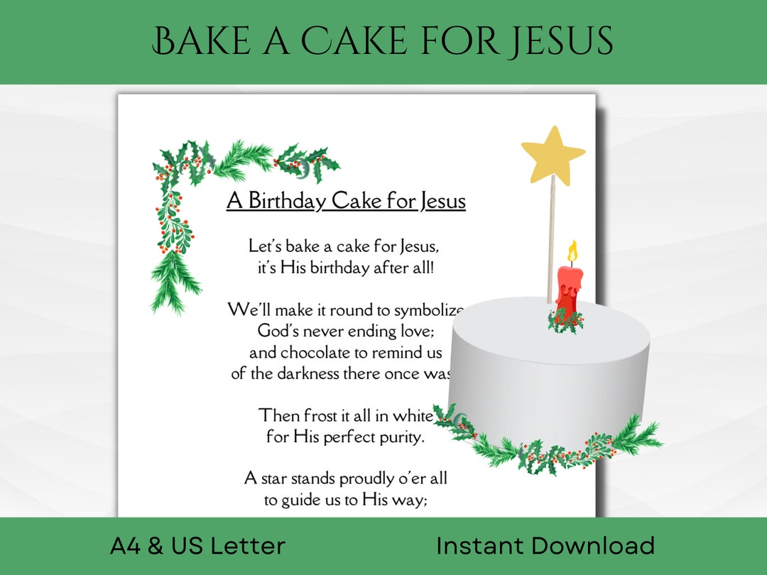 Christian Advent Activity for Kids Christmas Birthday Cake for Jesus A4 ...