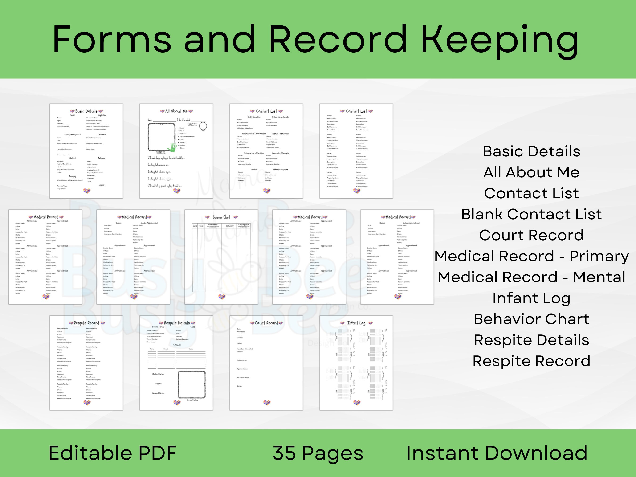 Foster Care Binder | Handprint Heart Management Binder With Section ...