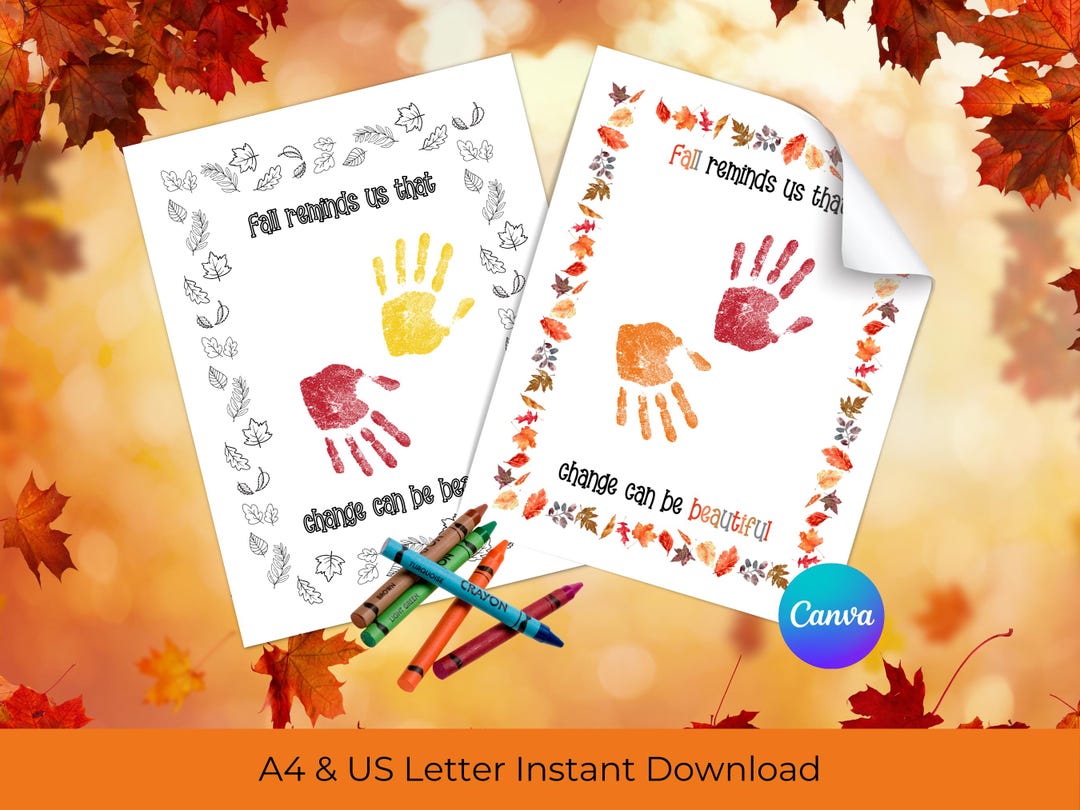 Fall Handprint Art and Coloring Page | Fall Homeschool Activities ...