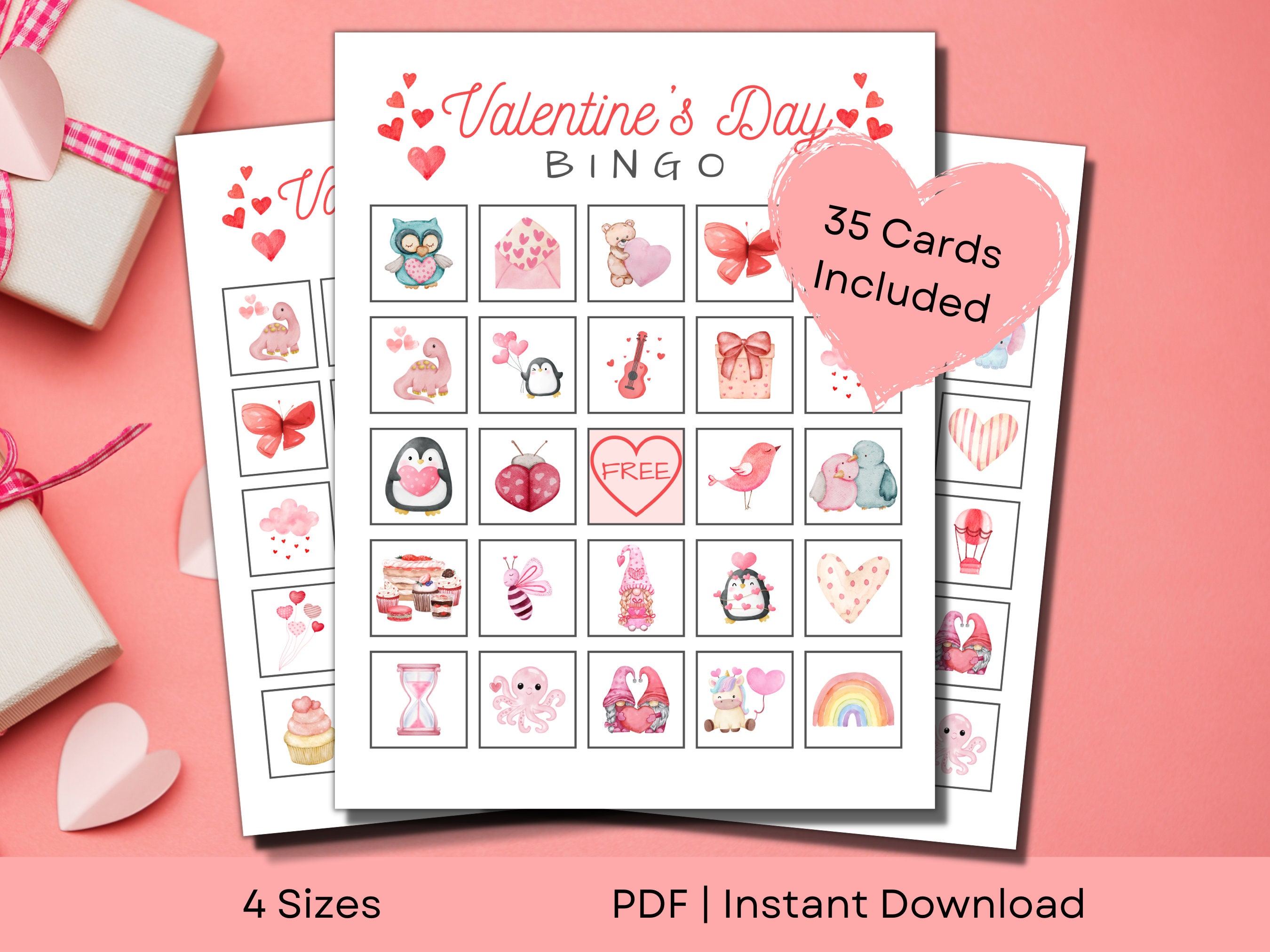 Printable Valentine BINGO | Watercolor Theme for Valentines Day Party ...