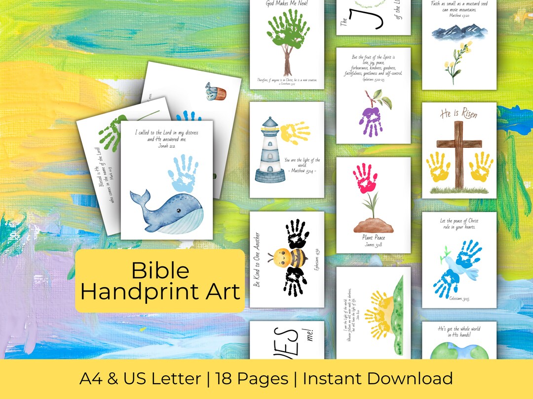Christian Preschool Handprint Art Bundle | Bible Activities for Kids ...