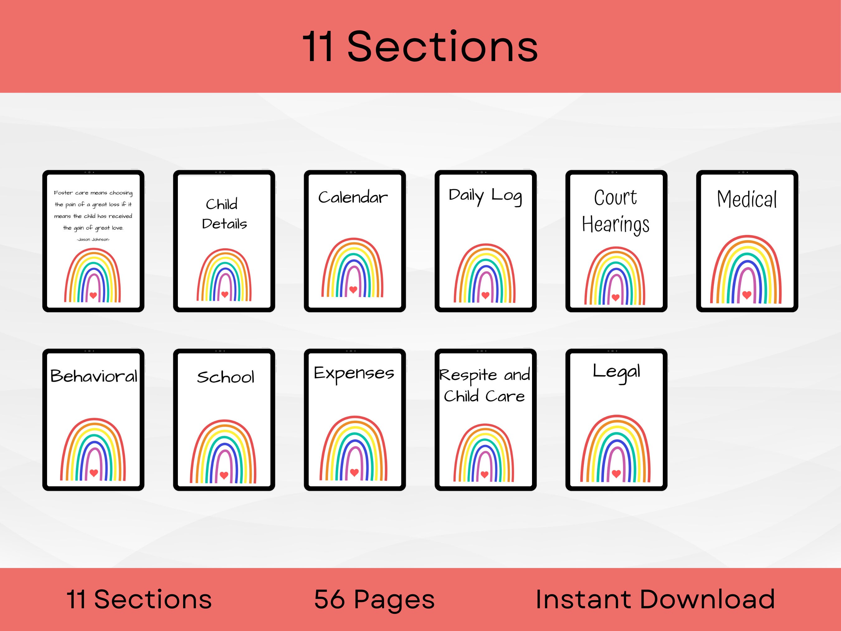 Foster Care Binder for Onenote | Digital Foster Care Management Binder ...