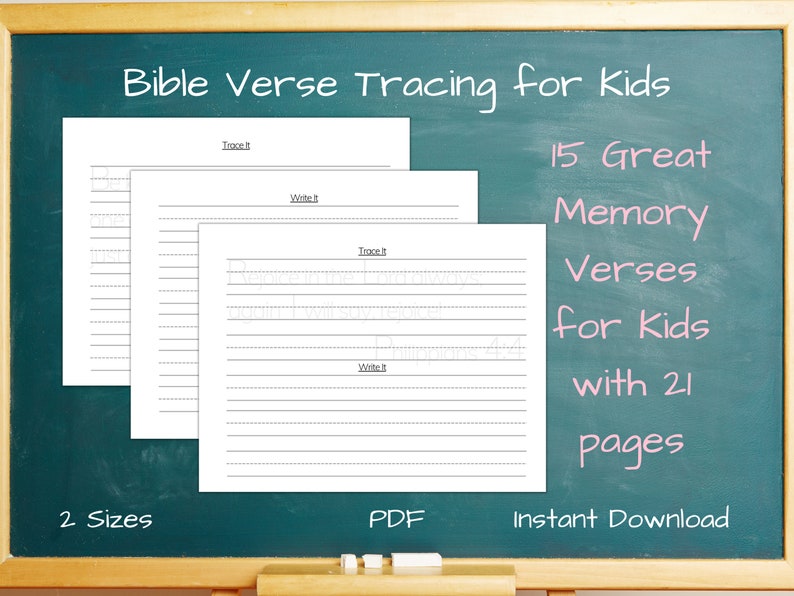 Letter Tracing Worksheet With Bible Verses for Kids | Scripture ...