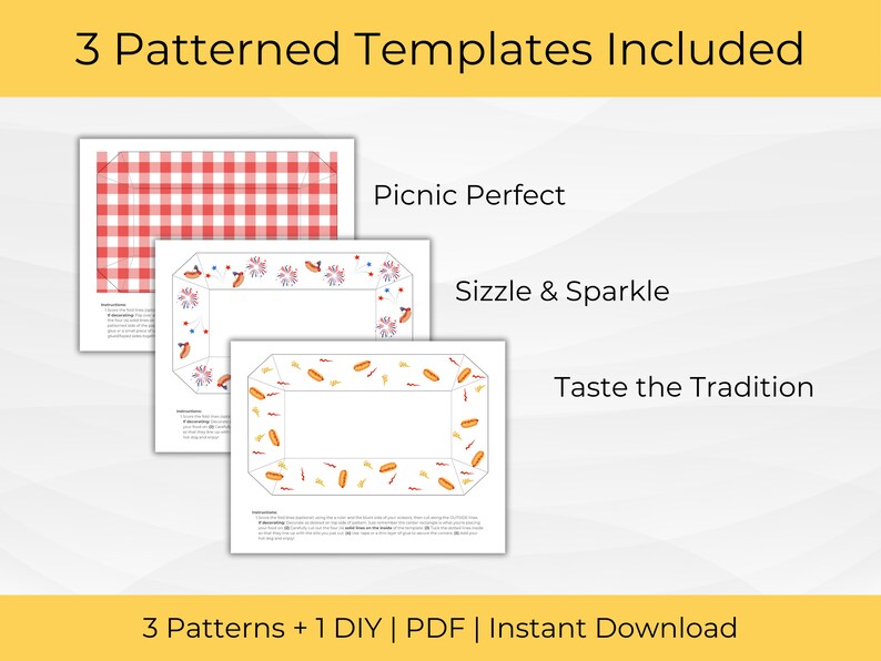 Printable Hot Dog Tray Template for the Fourth of July | DIY Hot Dog ...
