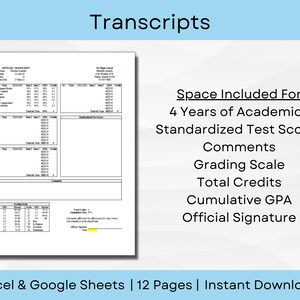 Homeschool Gradebook, Progress Reports and Transcript Template Bundle ...