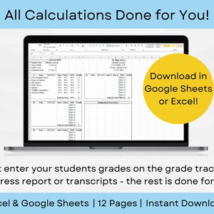 Homeschool Gradebook, Progress Reports and Transcript Template Bundle ...