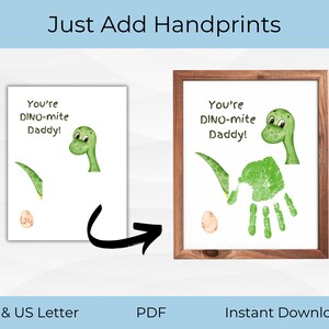 Father's Day Handprint Craft From Kids | Dinosaur Handprint Craft | You ...