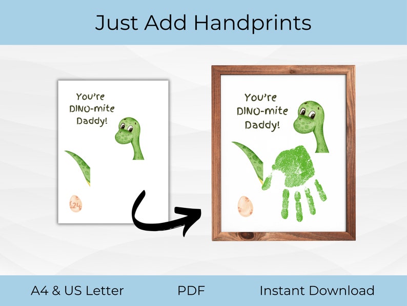 Father's Day Handprint Craft From Kids Dinosaur Handprint Craft You're ...
