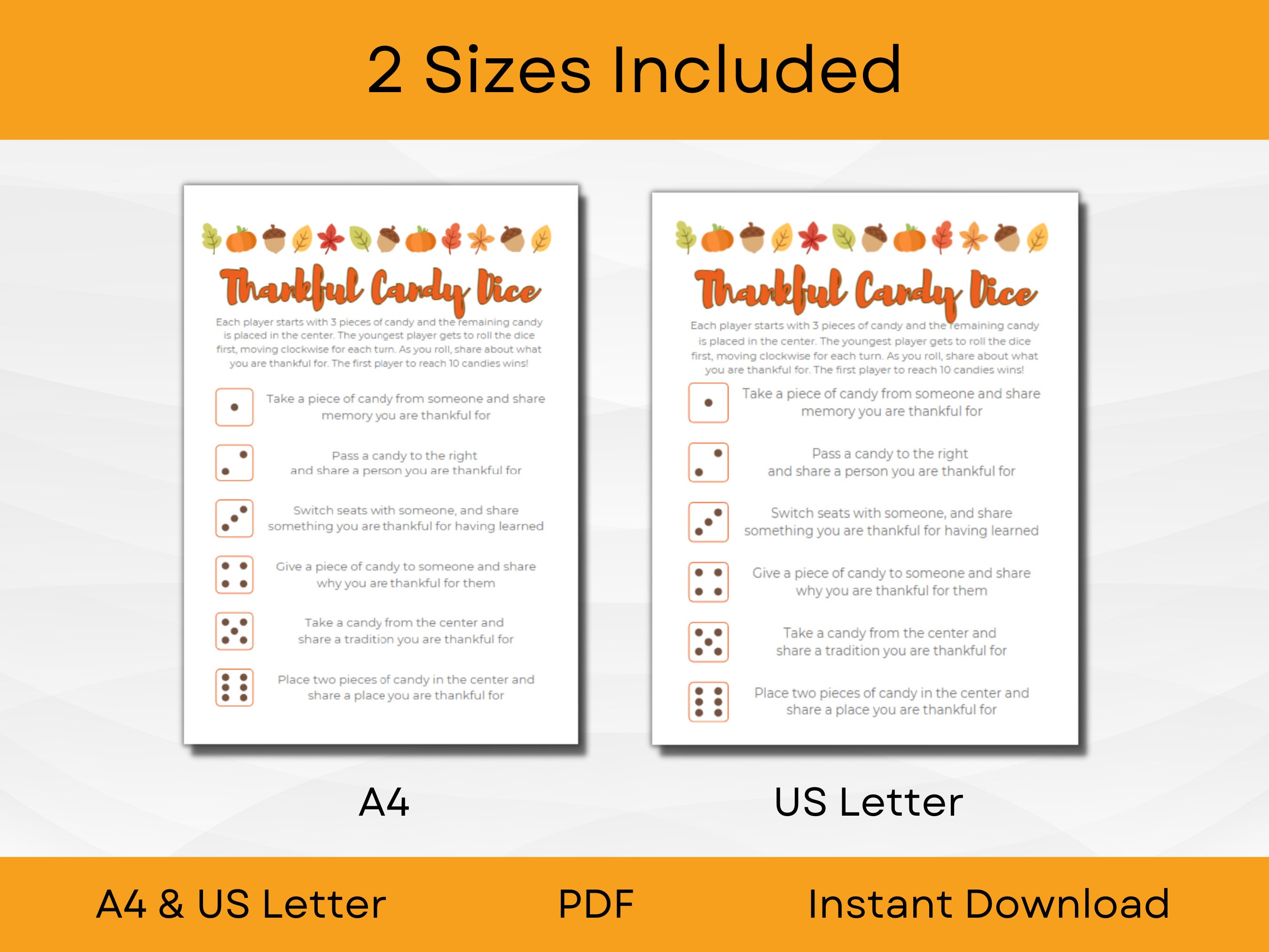 Thanksgiving Candy Dice Game for Kids and Families | Friendsgiving Pass ...