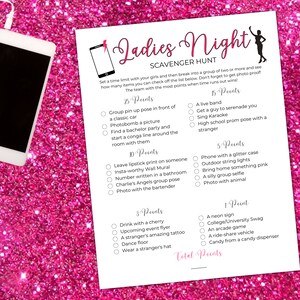 Printable Ladies Night Scavenger Hunt for Girls Night Out | A4 & US ...