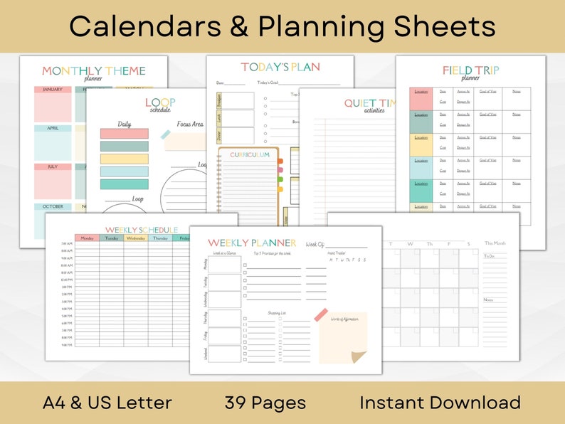 Editable Homeschool Planner Bundle With Transcript Templates | 2 Styles ...