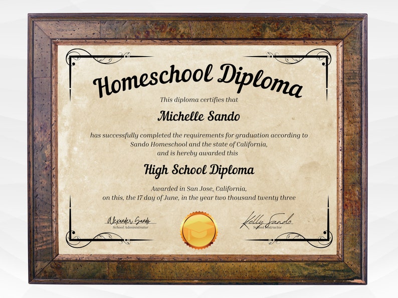 Printable Homeschool Diploma Template | Editable High School Diploma ...