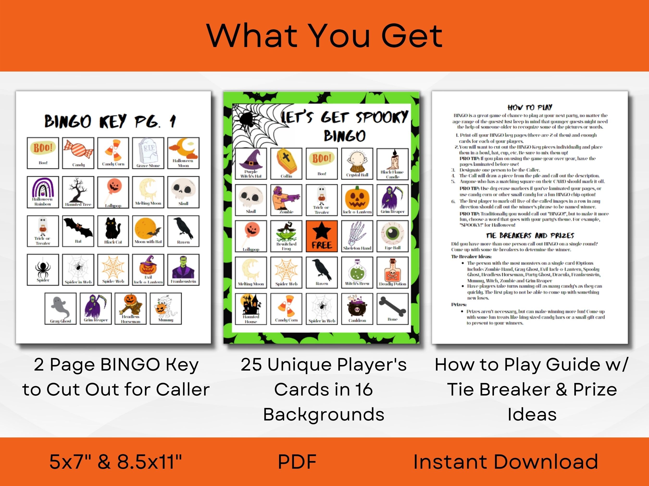 Halloween BINGO Printable Halloween Party Game Great for - Etsy