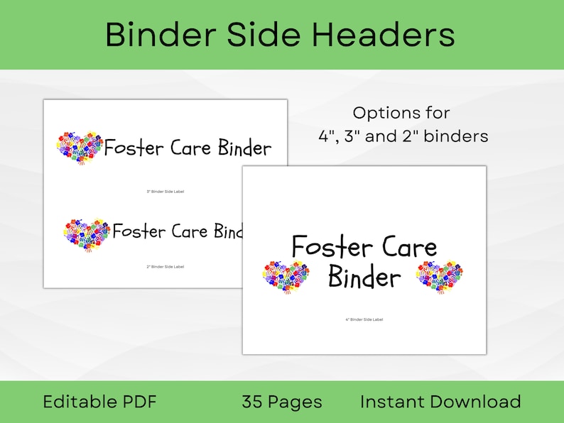 Foster Care Binder Handprint Heart Management Binder With Section ...