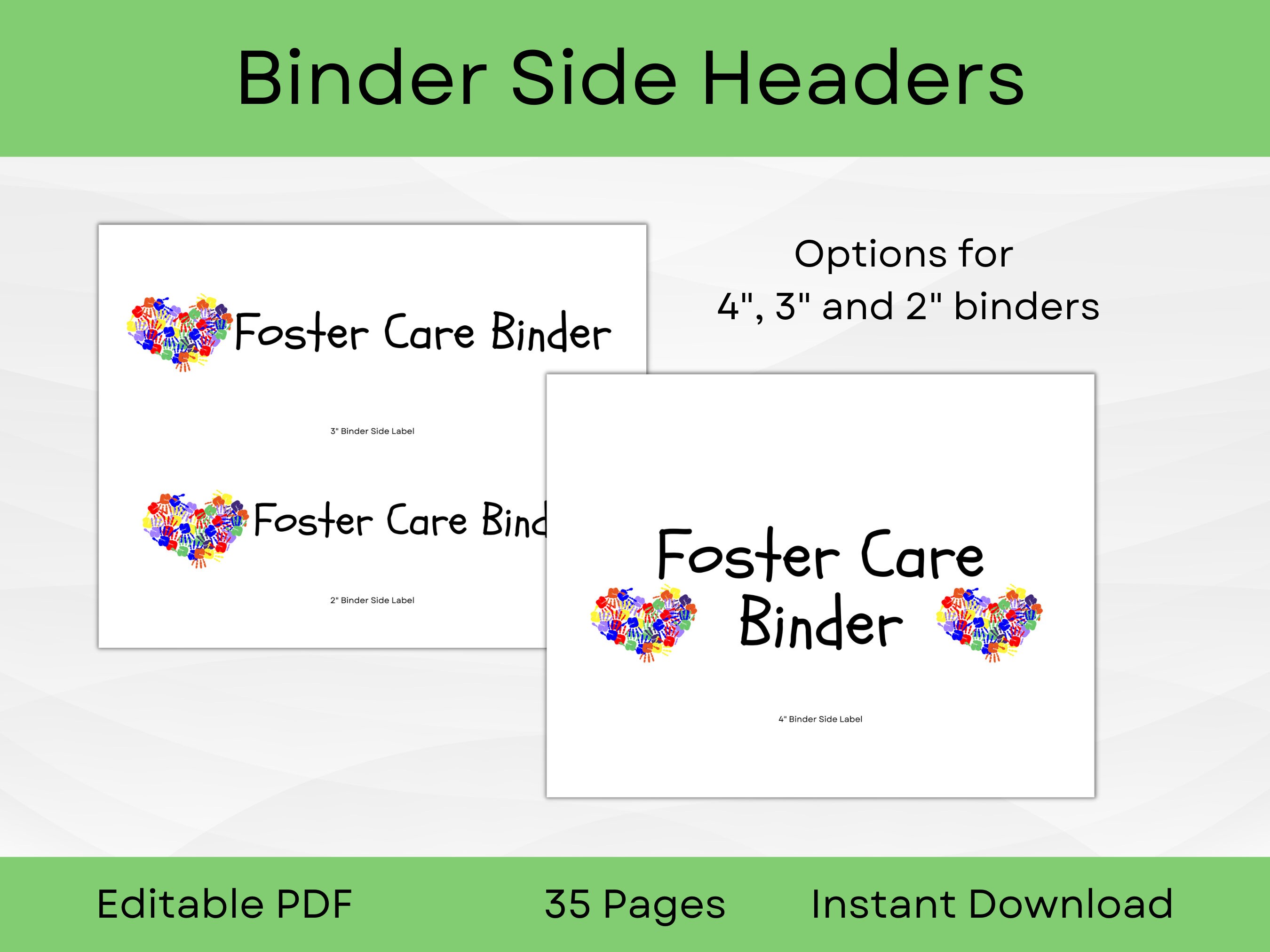 Foster Care Binder | Handprint Heart Management Binder With Section ...