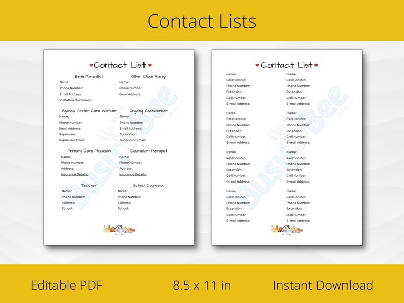 Editable Foster Care Binder Child Details Bundle Be the - Etsy