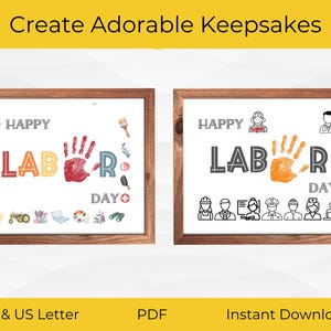 Labor Day Handprint Art and Coloring Page | Labor Day Party Games and ...