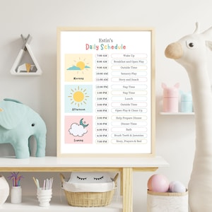 Daily Schedule Printable for Kids | Nanny Schedule | A3, A4, 11x14 In ...