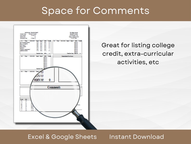 Editable High School Transcript Template Official or Unofficial ...