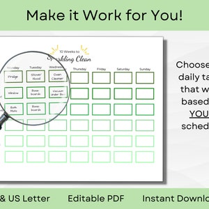 EDITABLE Cleaning Schedule With Checklist by Zone | Essential Deep ...