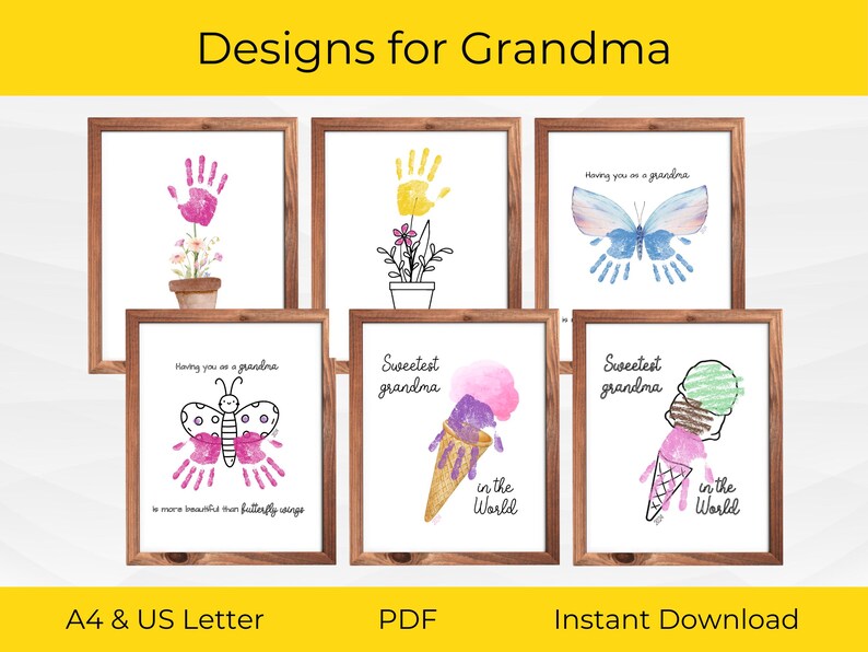 Grandparents Day Handprint Art Templates and Coloring Pages | Birthday ...