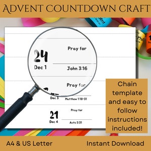 Printable Christmas Countdown Advent Craft for Kids | Christian Advent ...