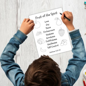 Fruit of the Spirit Coloring Page | Bible Activity Sheet Fun for Little ...